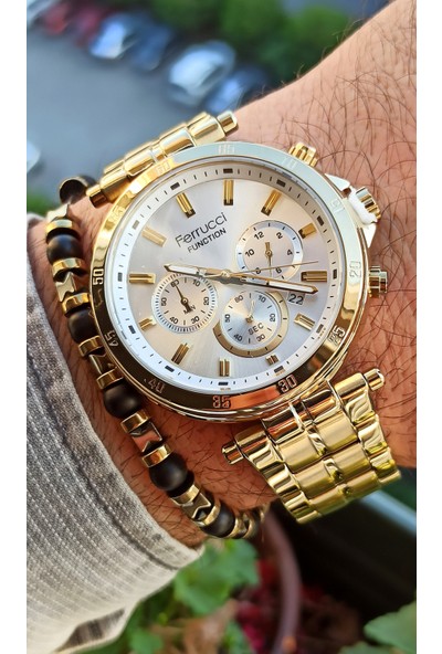Ferrucci Function Sarı Erkek Kol Saati Bileklik Hediyel