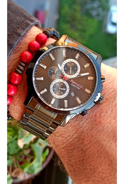 Ferrucci Fonksiyonları Aktif Siyah Erkek Kol Saati+Bileklik