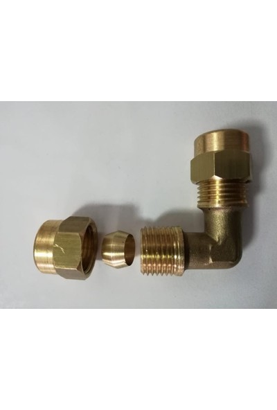 Efk Hırdavat Sarı Pirinç Çift Yüksüklü Dirsek 12MM-12MM Efk Hırdavat Sarı Pirinç Çift Yüksüklü Dirsek 12MM-12MM