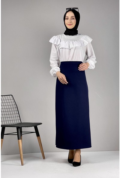 Moda Çizgi Kalem Etek Lacivert Moda Çizgi Kalem Etek Lacivert