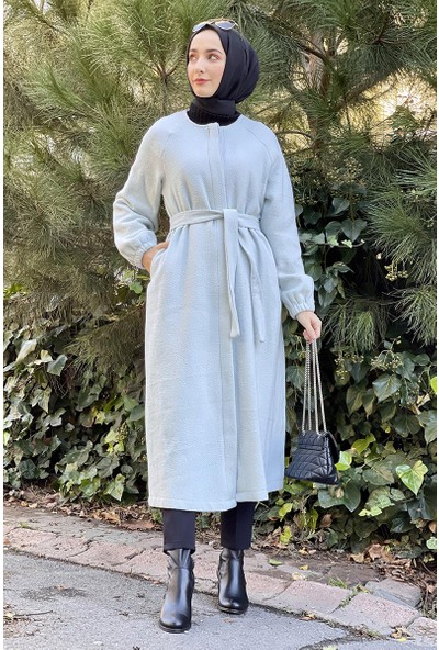 Moda Çizgi Düğmeli Kaşe Kap Bebe Mavisi