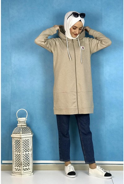 Moda Çizgi Fermuarlı Kap Vizon Moda Çizgi Fermuarlı Kap Vizon