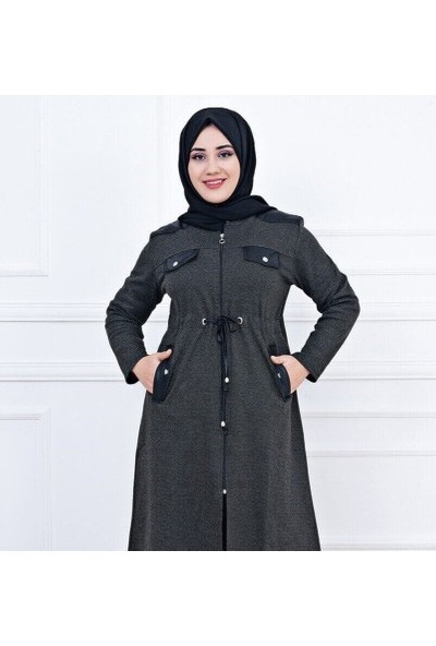 Moda Çizgi Ipli Deri Cep Detaylı Kap Haki