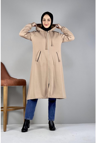 Moda Çizgi Kapşonlu Tesettür Kap Vizon Moda Çizgi Kapşonlu Tesettür Kap Vizon