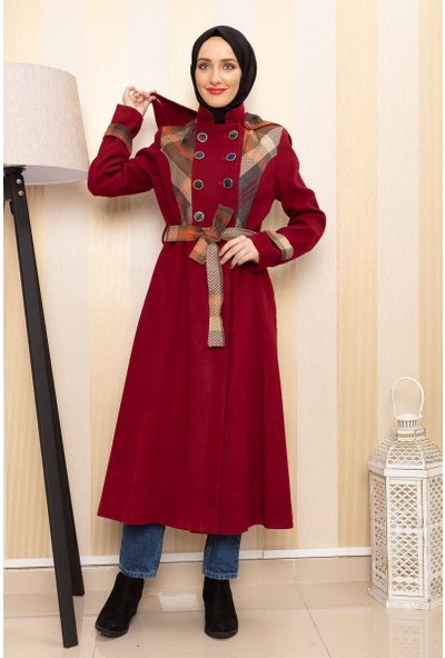 Moda Çizgi Desenli Kap Bordo Moda Çizgi Desenli Kap Bordo