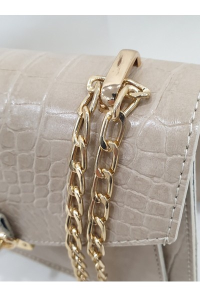 Elif Butik Gca Ruga Croc Desen Zincirli Bej Kadın Omuz Çantası Elif Butik Gca Ruga Croc Desen Zincirli Bej Kadın Omuz Çantası