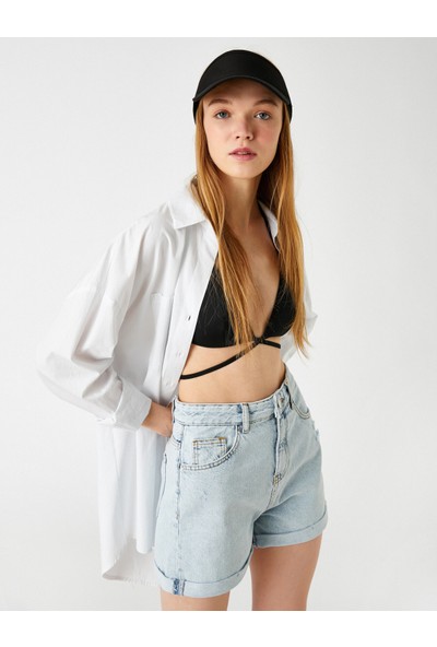 Koton Kot Şort Destroylu Cepli