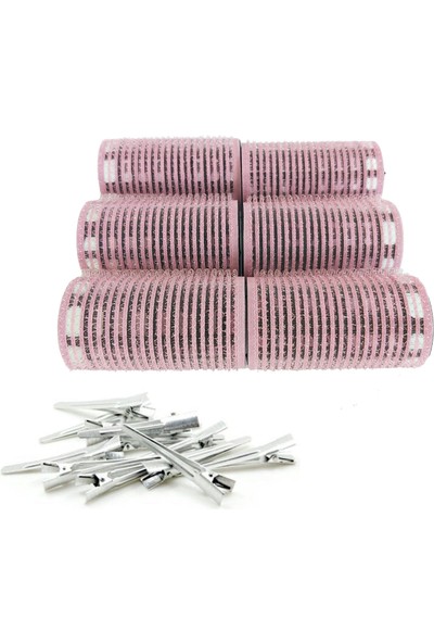 Croc 1202 Pembe Cırtlı Bigudi 6lı Çap 3,5cm +12LI Alüminyum Saç Pensi Croc 1202 Pembe Cırtlı Bigudi 6lı Çap 3,5cm +12LI Alüminyum Saç Pensi