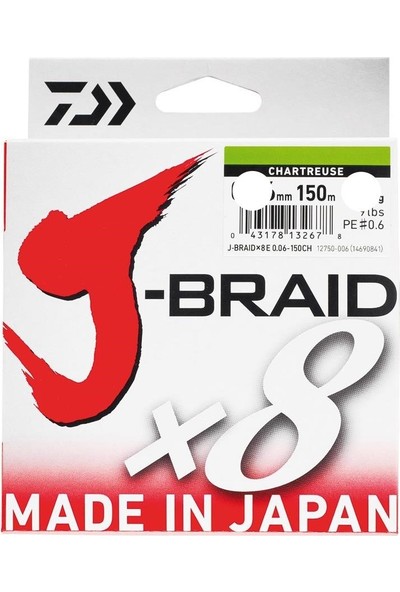 Daiwa Jbraid 8b Chartreuse 150M Ip Misina 0,10 mm Daiwa Jbraid 8b Chartreuse 150M Ip Misina 0,10 mm