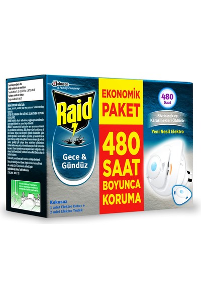 Raid Gece Gündüz Makina + Yedek 2'li Paket Sivrisinek - Karasinek Raid Gece Gündüz Makina + Yedek 2'li Paket Sivrisinek - Karasinek