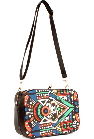 Luwwe Bag's Kadın Özel Seri Desenli Deri Kasalı Çift Yön Fermuarlı Omuz Çantası (10636)
