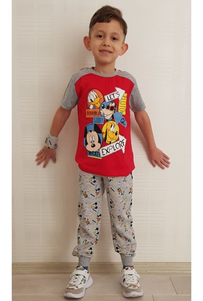Brand Erkek Çocuk Mickey Spor Takım T-Shirt, Eşofman