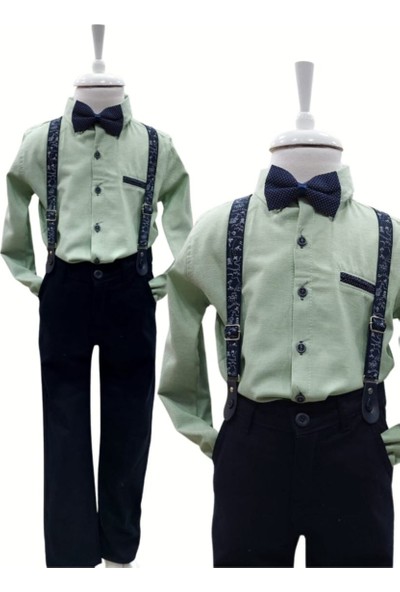 Tarz Çocuk Erkek Çocuk Askılı Pantolon Gömlek Takım Tarz Çocuk Erkek Çocuk Askılı Pantolon Gömlek Takım