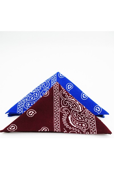 İnci Aksesuar Unisex Bordo-Mavi Etnik Desen Taraftar Seti Bandana İnci Aksesuar Unisex Bordo-Mavi Etnik Desen Taraftar Seti Bandana