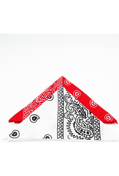 İnci Aksesuar Unisex Kırmızı-Beyaz Etnik Desen Taraftar Seti Bandana İnci Aksesuar Unisex Kırmızı-Beyaz Etnik Desen Taraftar Seti Bandana