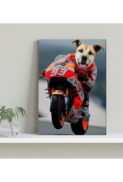 BK Evcil Dostlara Özel Motogp Tasarımlı Portre Kanvas Tablo 30X50CM-1 BK Evcil Dostlara Özel Motogp Tasarımlı Portre Kanvas Tablo 30X50CM-1