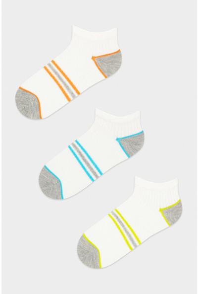 Penti Beyaz Colorful Stripe 3lü Liner Çorap Penti Beyaz Colorful Stripe 3lü Liner Çorap