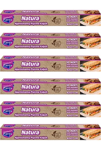 Parex Natura Ağartılmamış Organik Hazır Kesilmiş Pişirme Kağıdı 6 x 10'lu Parex Natura Ağartılmamış Organik Hazır Kesilmiş Pişirme Kağıdı 6 x 10'lu