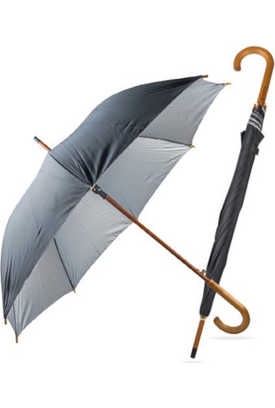 Ahşap Saplı Baston 8 Panelli Renkli Şemsiye