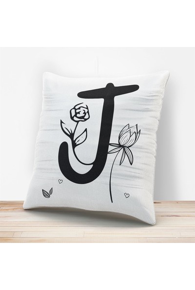 E-Hediyeci J Harfi Tasarımlı Yastık Kılıfı E-Hediyeci J Harfi Tasarımlı Yastık Kılıfı