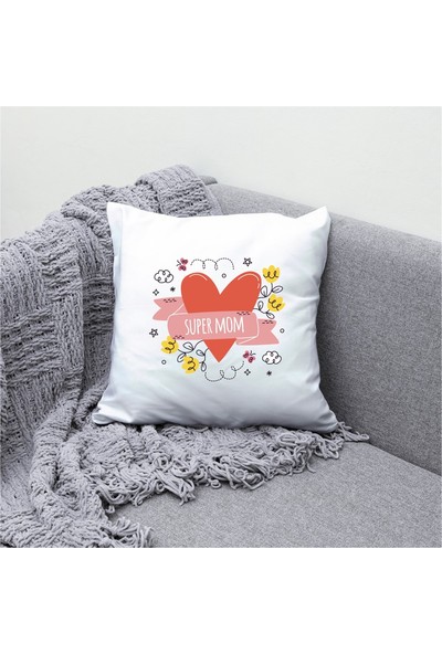Süper Anne Tasarımlı Yastık Kılıfı AB48 Süper Anne Tasarımlı Yastık Kılıfı AB48