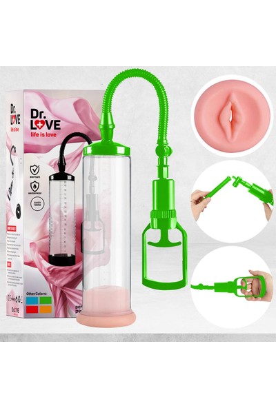 Drlove Penis Pump Men Güçlü Vakumlu Yeşil Penis Pompası + Vajina Başlık Drlove Penis Pump Men Güçlü Vakumlu Yeşil Penis Pompası + Vajina Başlık