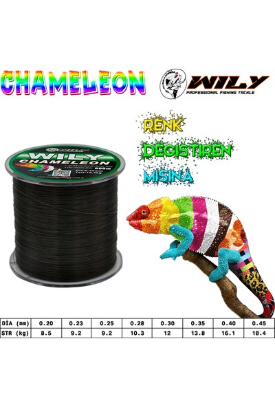 Wily Chameleon Model Balıkçı Olta Misina 600 mt Wily Chameleon Model Balıkçı Olta Misina 600 mt