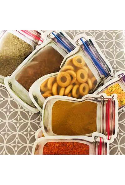 Saklama Poşeti Kilitli Kavanoz Şeklinde 3 Adet Saklama Poşeti Kilitli Kavanoz Şeklinde 3 Adet