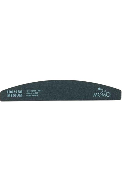 Momo Professional Profesyonel Kağıt Törpü 100/180 (Orta) Yarım Ay Siyah 18 cm Protez Tırnak Için Momo Professional Profesyonel Kağıt Törpü 100/180 (Orta) Yarım Ay Siyah 18 cm Protez Tırnak Için
