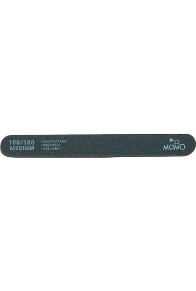 Momo Professional Profesyonel Kağıt Törpü 100/180 (Orta) Düz Siyah 18 cm Protez Tırnak Için Momo Professional Profesyonel Kağıt Törpü 100/180 (Orta) Düz Siyah 18 cm Protez Tırnak Için