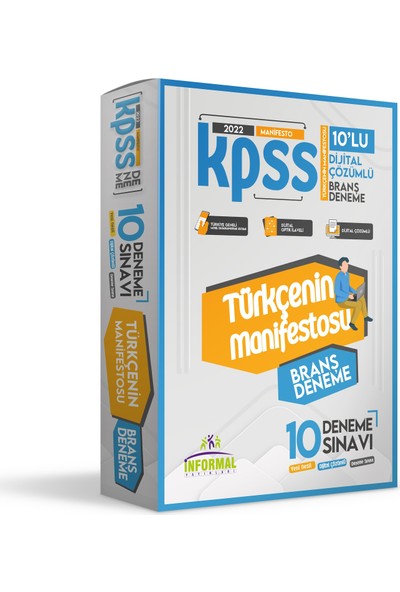 İnformal Yayınları KPSS 2022 Türkçenin Manifestosu 10' Lu DIJITAL Çözümlü Branş Deneme İnformal Yayınları KPSS 2022 Türkçenin Manifestosu 10' Lu DIJITAL Çözümlü Branş Deneme