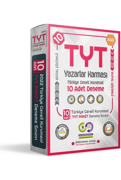 Karakutu Yayınları TYT 2022 Yazarlar Karması Türkiye Geneli Kurumsal 10' Lu Paket Deneme Sınavı Karakutu Yayınları TYT 2022 Yazarlar Karması Türkiye Geneli Kurumsal 10' Lu Paket Deneme Sınavı