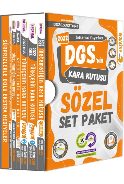 İnformal Yayınları DGS 2022’nin Kara Kutusu Sözel Set Paket konu Özetli Dijital Çözümlü Çıkmış Soru Bankası İnformal Yayınları DGS 2022’nin Kara Kutusu Sözel Set Paket konu Özetli Dijital Çözümlü Çıkmış Soru Bankası