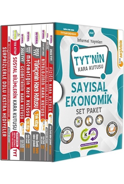 İnformal Yayınları TYT’nin Kara Kutusu Sayısal Ekonomik Set Paket Konu Özetli Dijital Çözümlü Çıkmış Soru Bankası İnformal Yayınları TYT’nin Kara Kutusu Sayısal Ekonomik Set Paket Konu Özetli Dijital Çözümlü Çıkmış Soru Bankası
