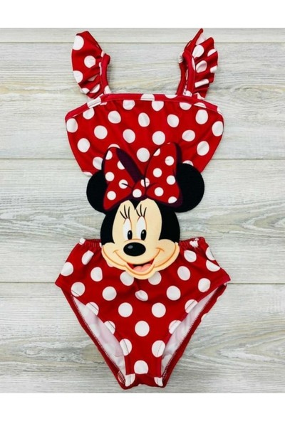 Mikimouse Baskılı Kız Çocuk Mayokini