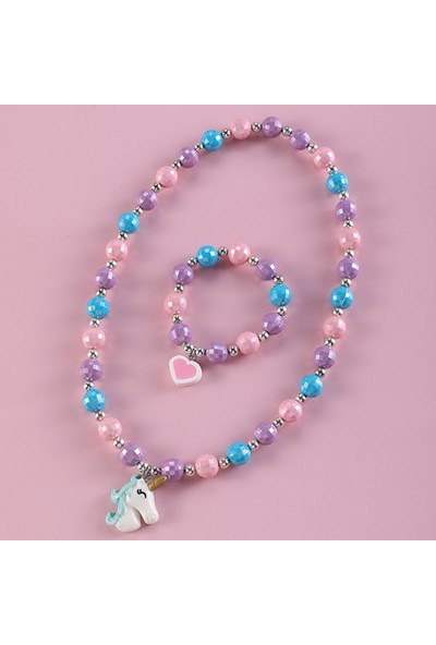 Sanmusen Unicorn Bileklik Kolye 2'li Takım (Yurt Dışından)