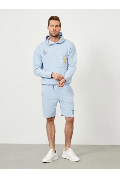 Xint Pamuk Beli Lastikli Regular Fit Baskılı Sweat Şort Xint Pamuk Beli Lastikli Regular Fit Baskılı Sweat Şort