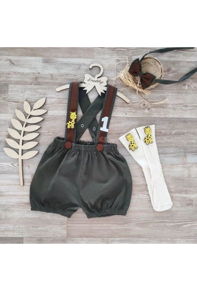 Feri Atölye Zebra Konsept Haki Erkek Bebek Salopet Takımı