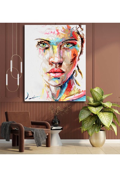 Sanatsal Kadın Kanvas Gülen Design KNVS00089