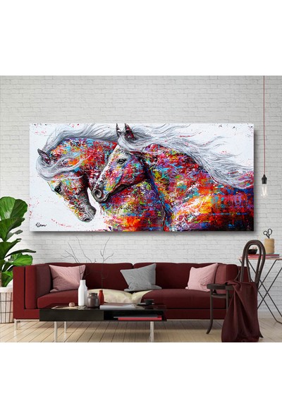 Sanatsal Atlar Kanvas Gülen Design KNVS00121