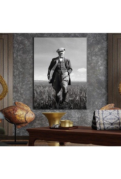 Gülen Design Atatürk Siyah Beyaz Kanvas Gülen Design KNVS00203