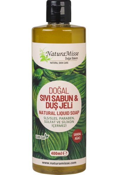NaturaMisse Doğal Sıvı Sabun & Duş Jeli 400 ml Zengin Içerikli NaturaMisse Doğal Sıvı Sabun & Duş Jeli 400 ml Zengin Içerikli