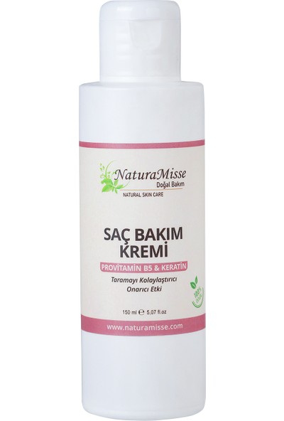 NaturaMisse Doğal Saç Bakım Kremi 150 ml Canlı ve Parlak Saçlar