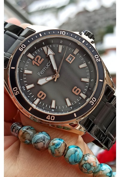 Ferrucci Fonksiyonları Aktif Siyah Erkek Kol Saati+Bileklik