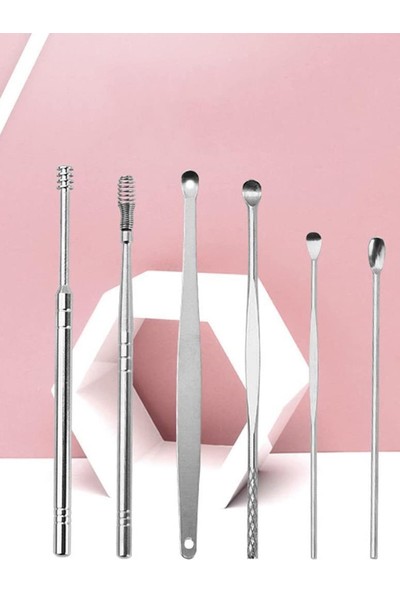 Kulak Temizleyici Çelik Paslanmaz 6'lı Set