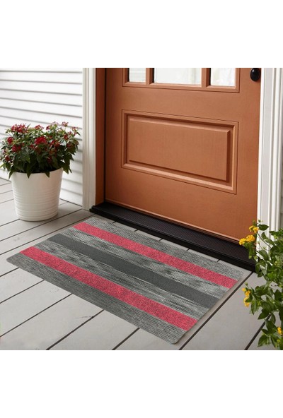 İpekyün Halı Kapı Önü Iç ve Dış Paspası Dekoratif Çok Amaçlı Kullanma Için Uygun. Şeritli 45 x 70 Cm