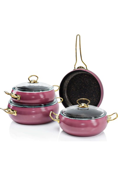 Topchef 7 Parça Granit Küre Tencere Seti Lila Topchef 7 Parça Granit Küre Tencere Seti Lila