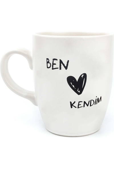 Hayalevi Consept Tasarım Krem Ben Kalp Kendim Kupa Hayalevi Consept Tasarım Krem Ben Kalp Kendim Kupa