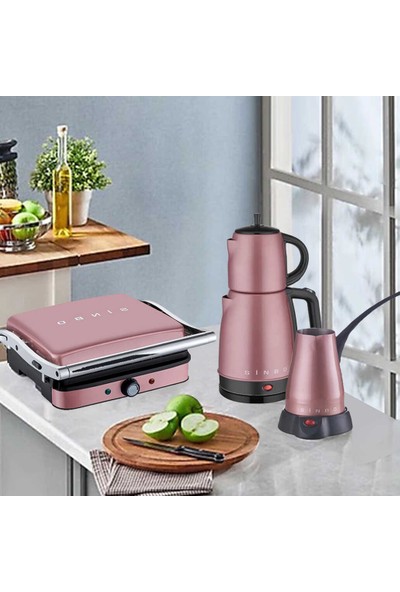 Sinbo Somon 3lü Mega Elektro Mutfak Çeyiz Seti Rose Sinbo Somon 3lü Mega Elektro Mutfak Çeyiz Seti Rose