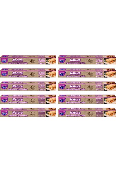 Parex Natura 10 Adet Ağartılmamış Organik Hazır Kesilmiş Pişirme Kağıdı 10'lu Parex Natura 10 Adet Ağartılmamış Organik Hazır Kesilmiş Pişirme Kağıdı 10'lu